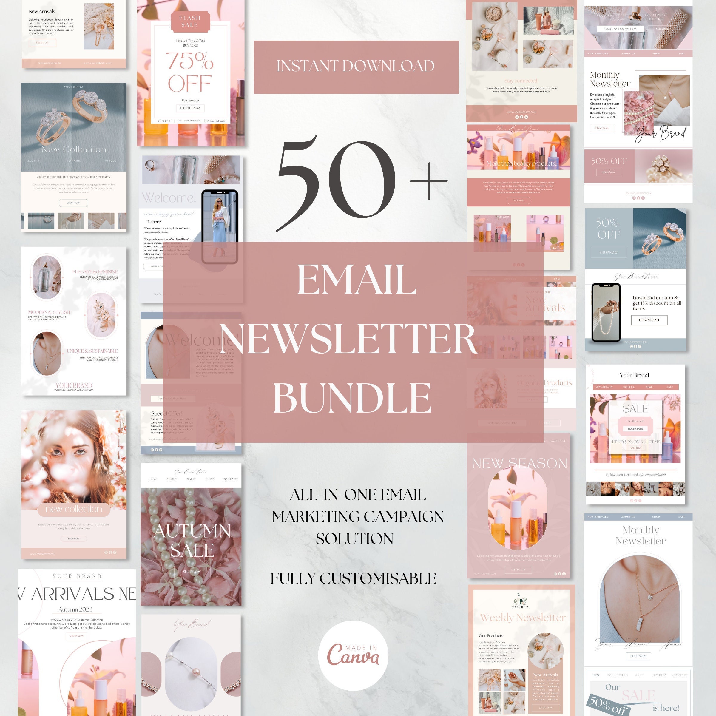 Email Newsletter Template Bundle, Newsletter Template Kit, Email ...