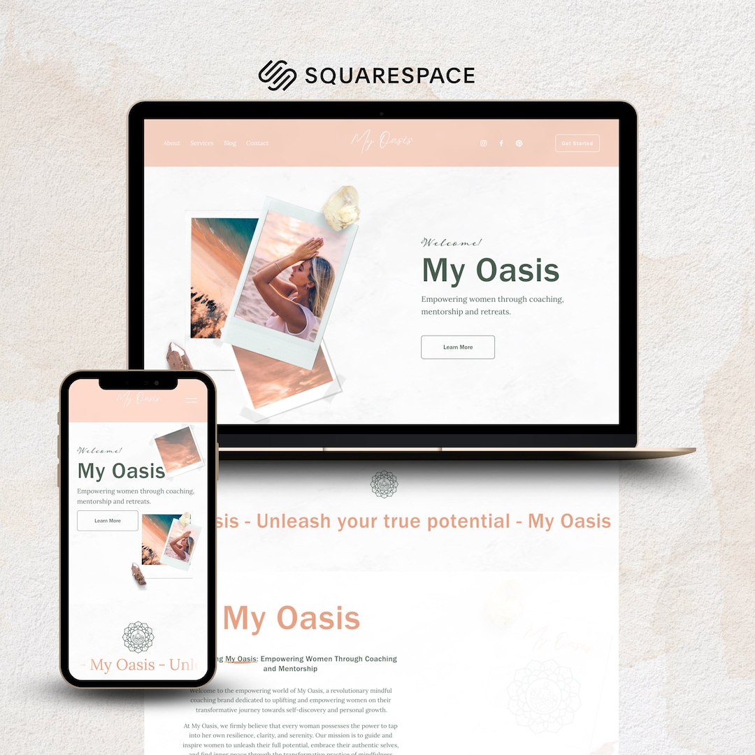 Squarespace Template, Website Banner Template, Squarespace Landing Page ...