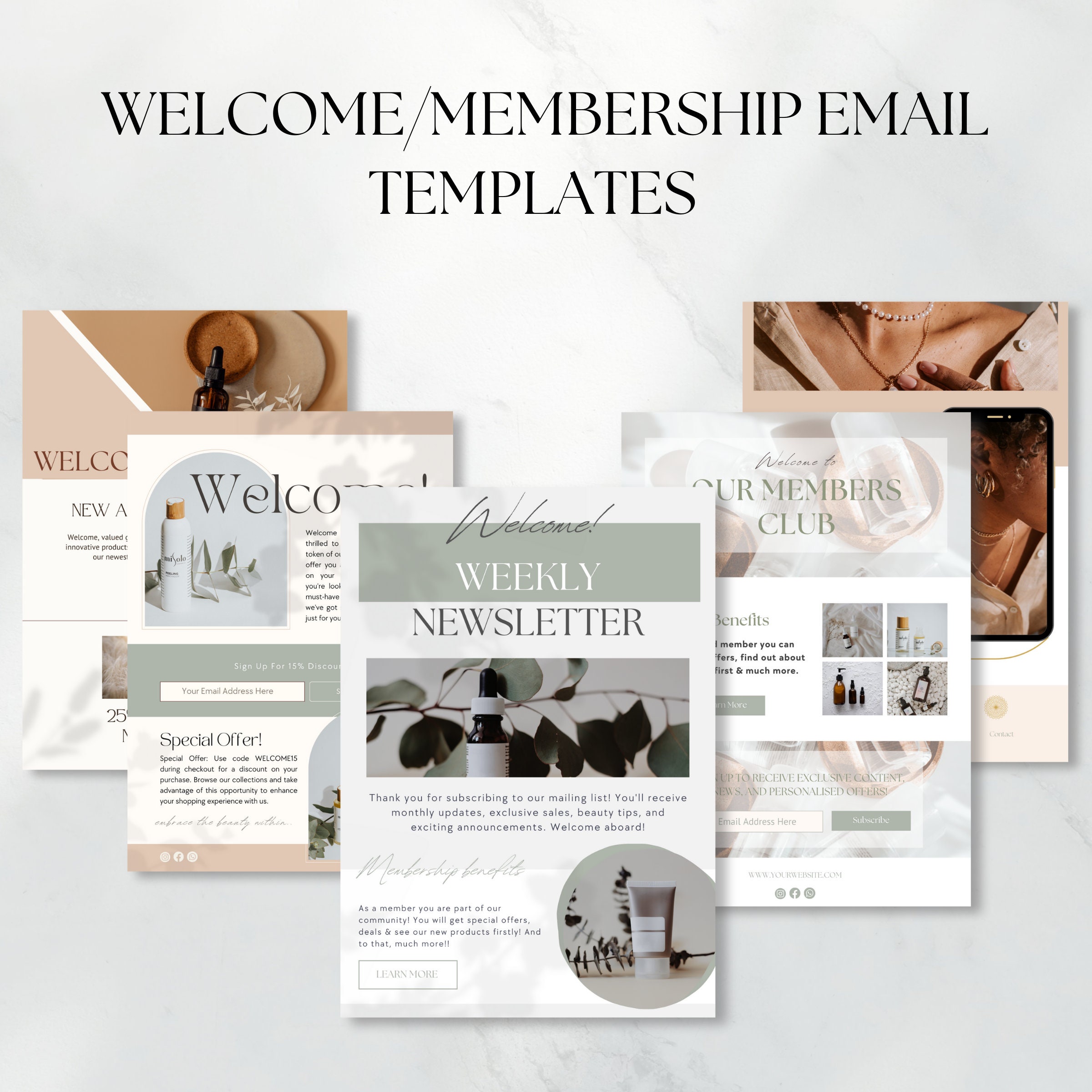 Email Newsletter Template Bundle, Email Marketing Kit, Newsletter ...