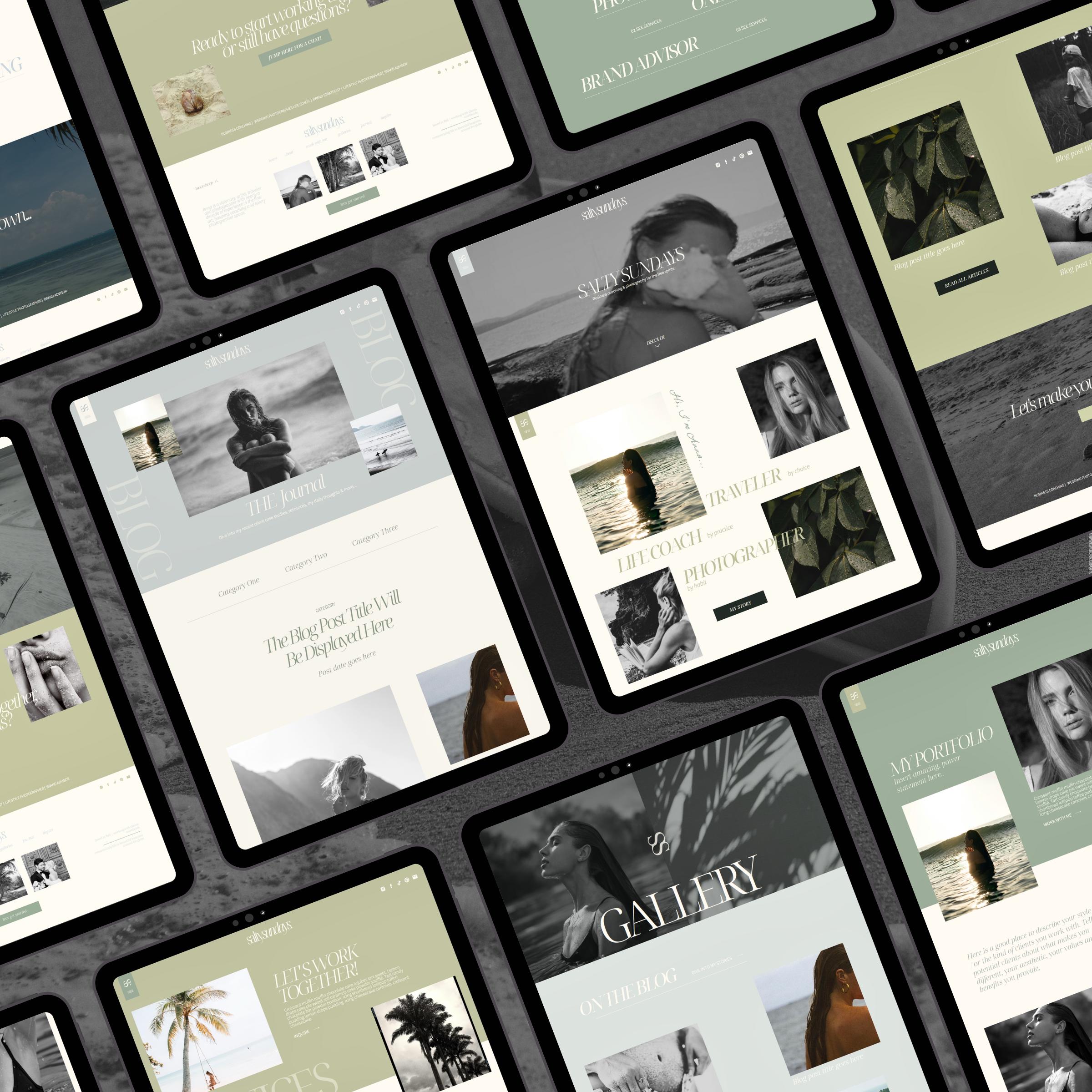 Coastal, Modern Showit Website Template: Clean, Minimal Website Design ...