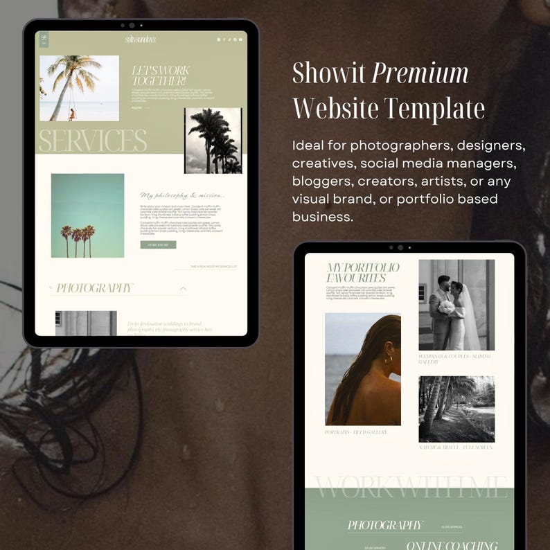 Showit Website Template Design for Photographers Business Coach ...