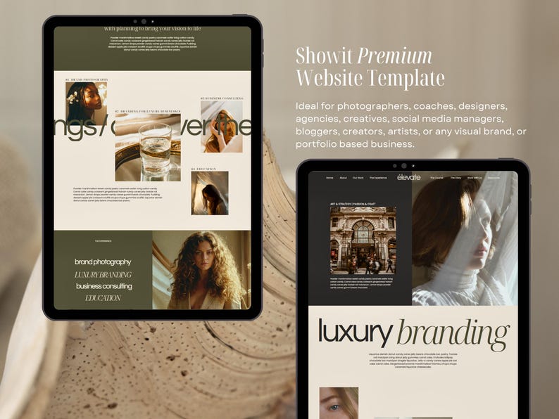 Elevated Showit Website Template: Modern Website for Photographers ...