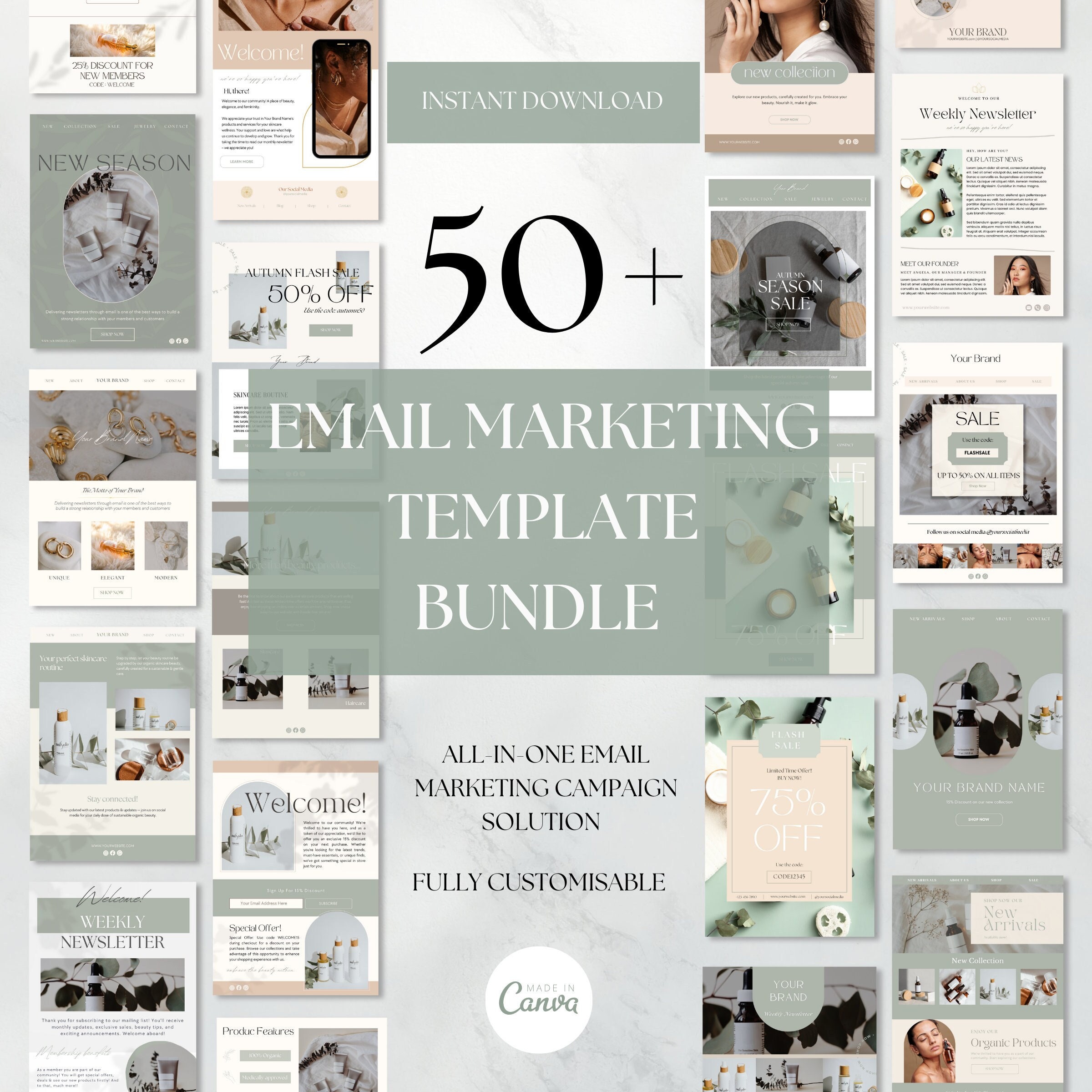 Email Newsletter Template Bundle, Email Marketing Kit, Newsletter ...