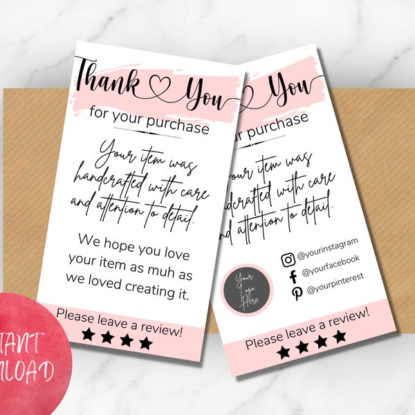 Package Insert - Etsy