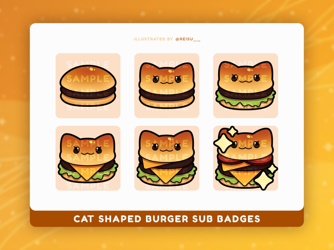 Cat Shaped Burger Sub Badges - Etsy
