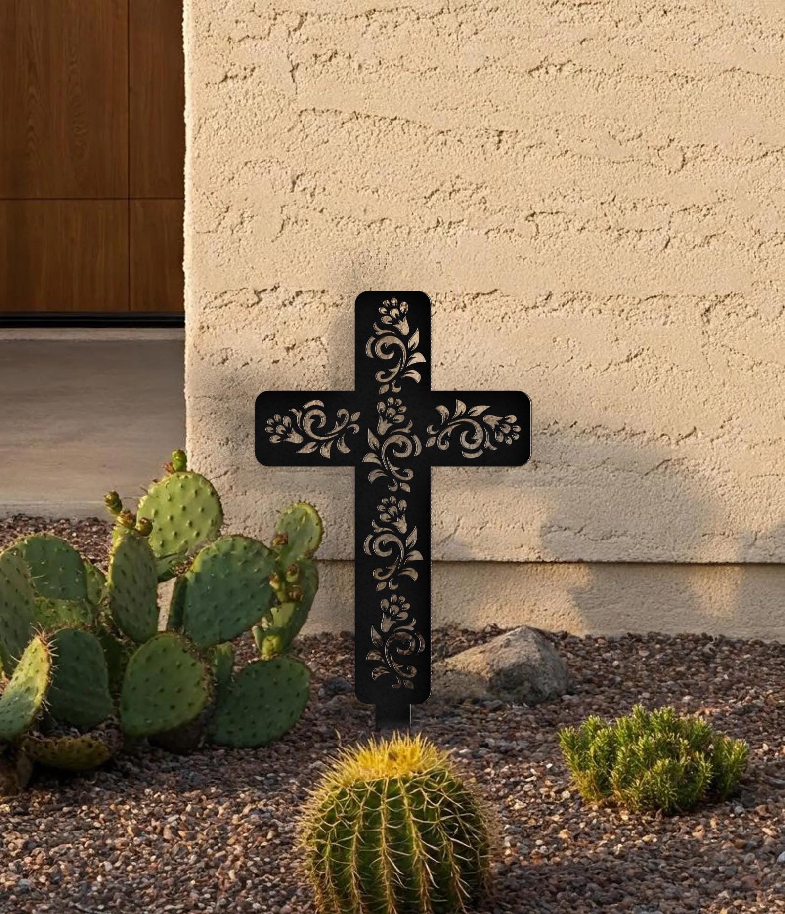 Cross for Garden or Yard, Metal Outdoor Decor, Christian Cross, Jesus ...