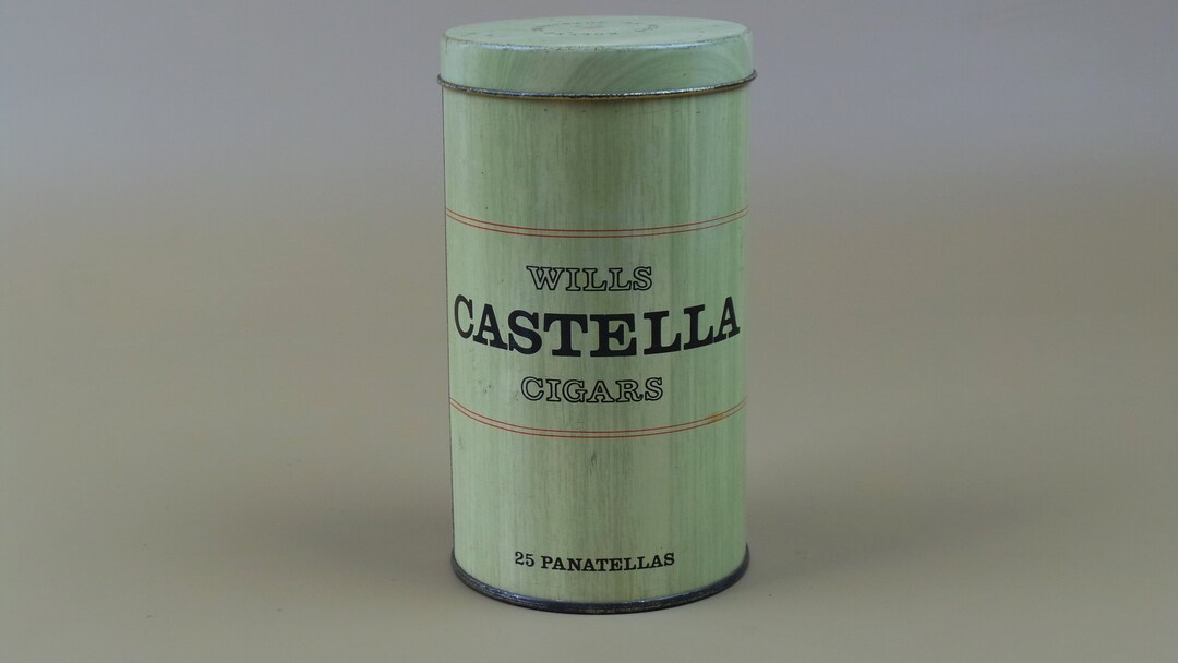 Vintage Round Tin Box Wills Castella Cigars * Vintage Tobacco Tin W.D ...