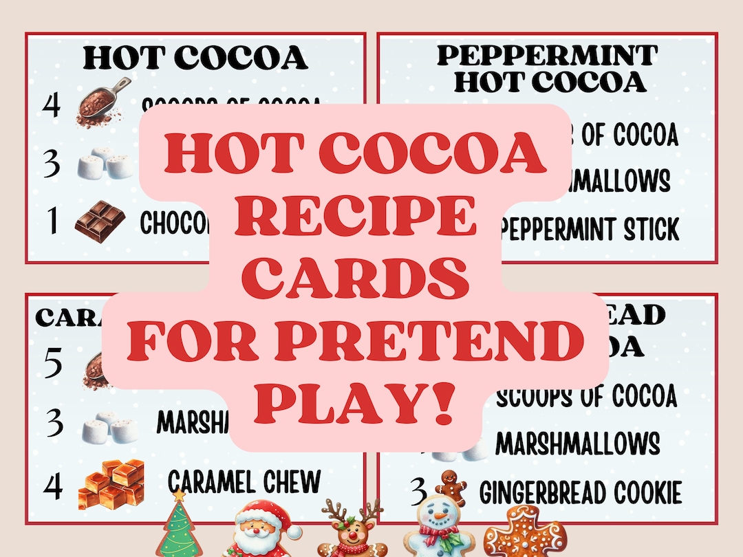 Hot Cocoa Pretend Play Recipe Cards and Printables - Etsy