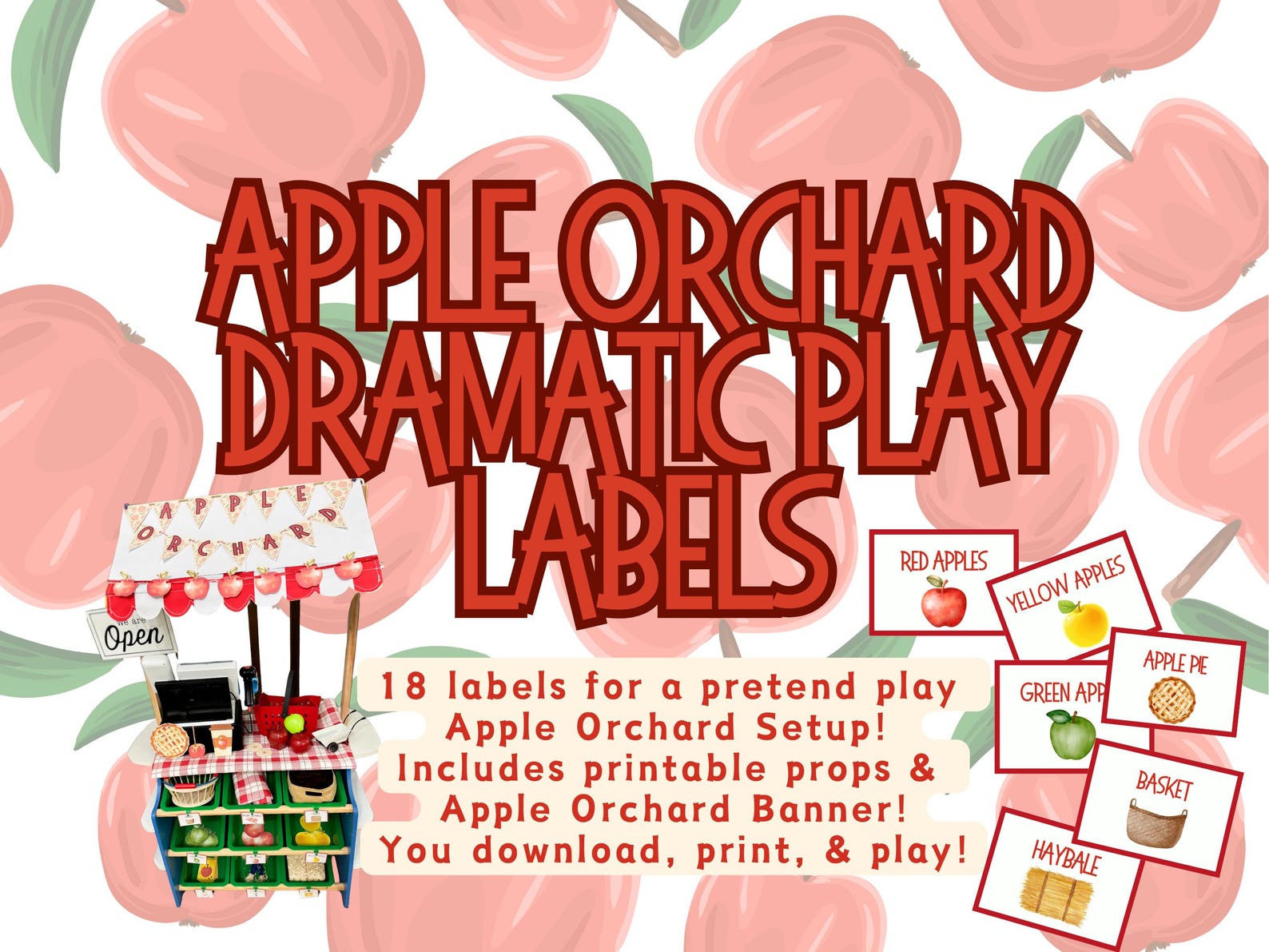 Apple Orchard Pretend Play Printables - Etsy