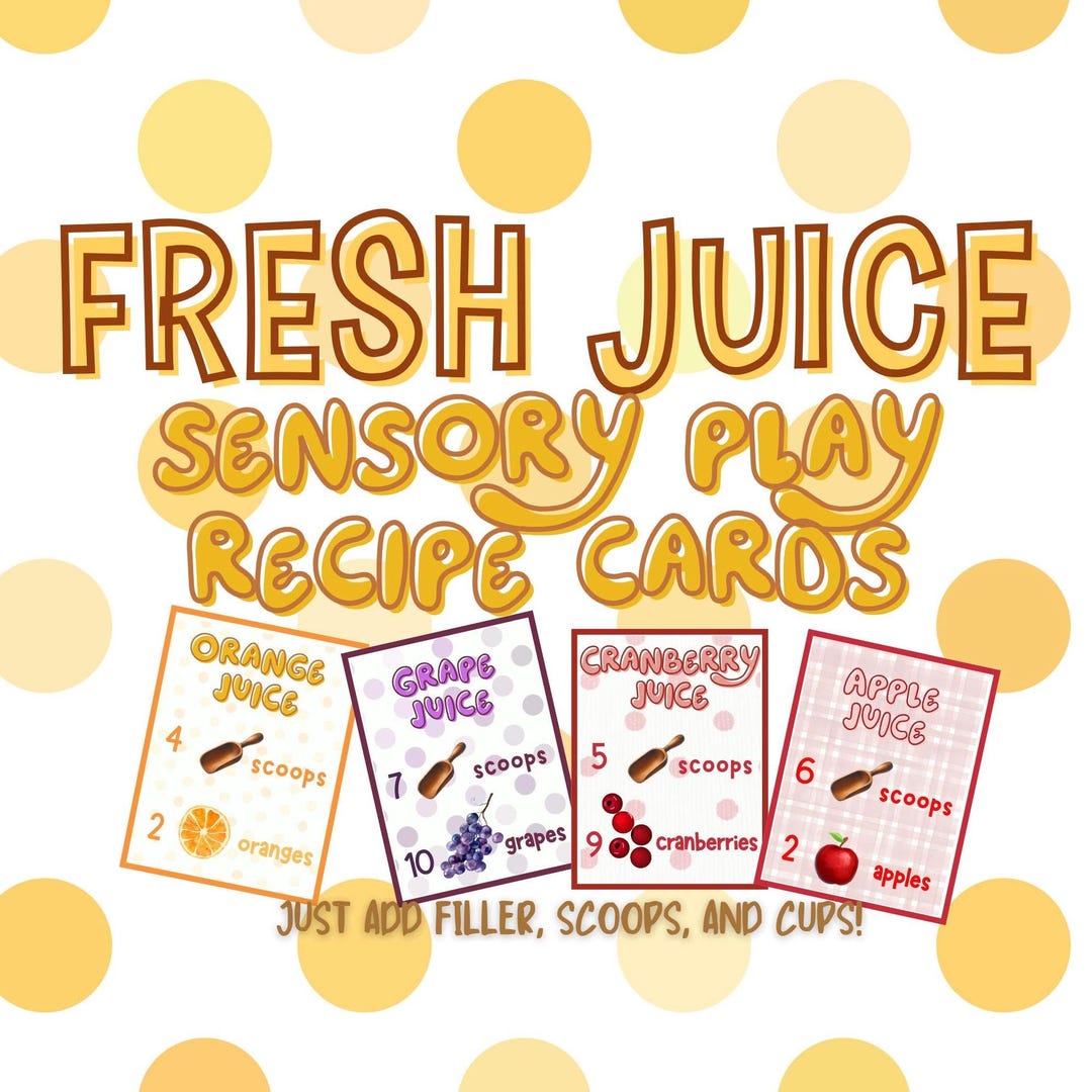 Fresh Juice Sensory Play Recipe Cards - Etsy