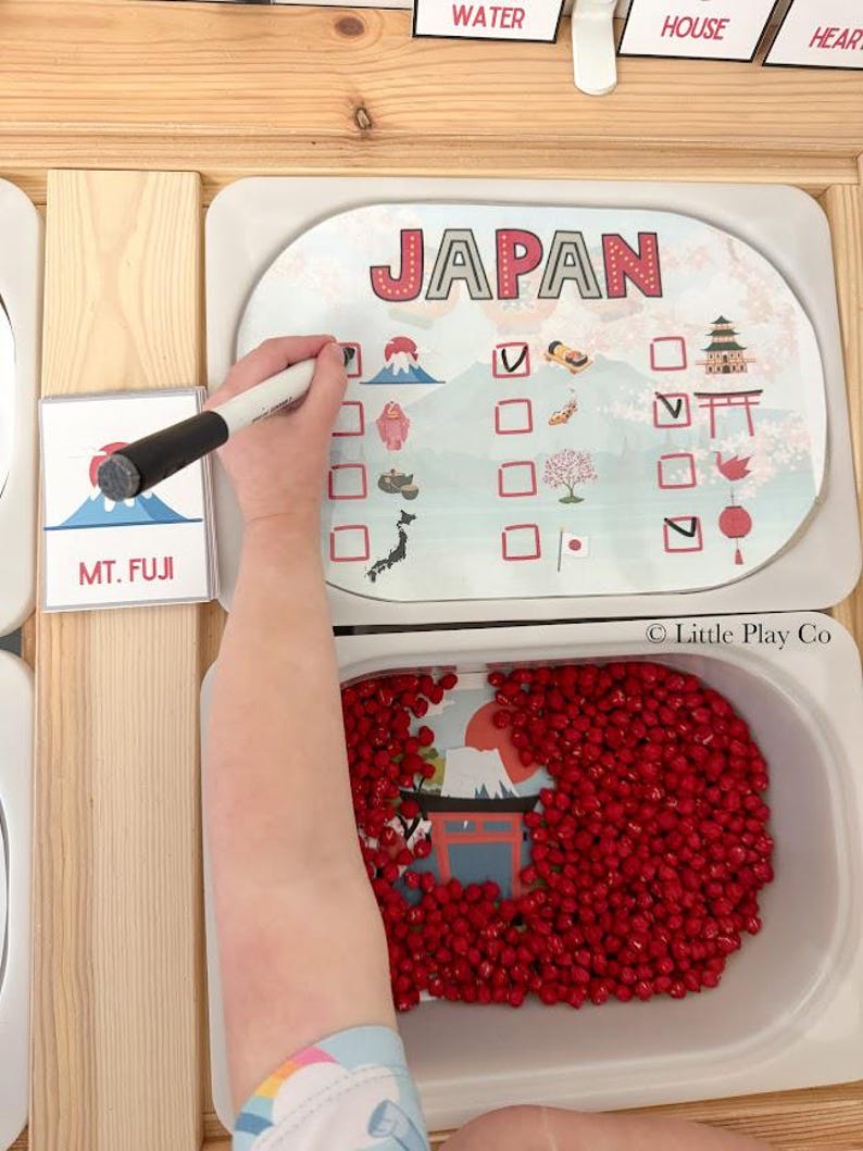 Japan Printable Pack- Sensory Bin Inserts, Flashcards, +more - Etsy