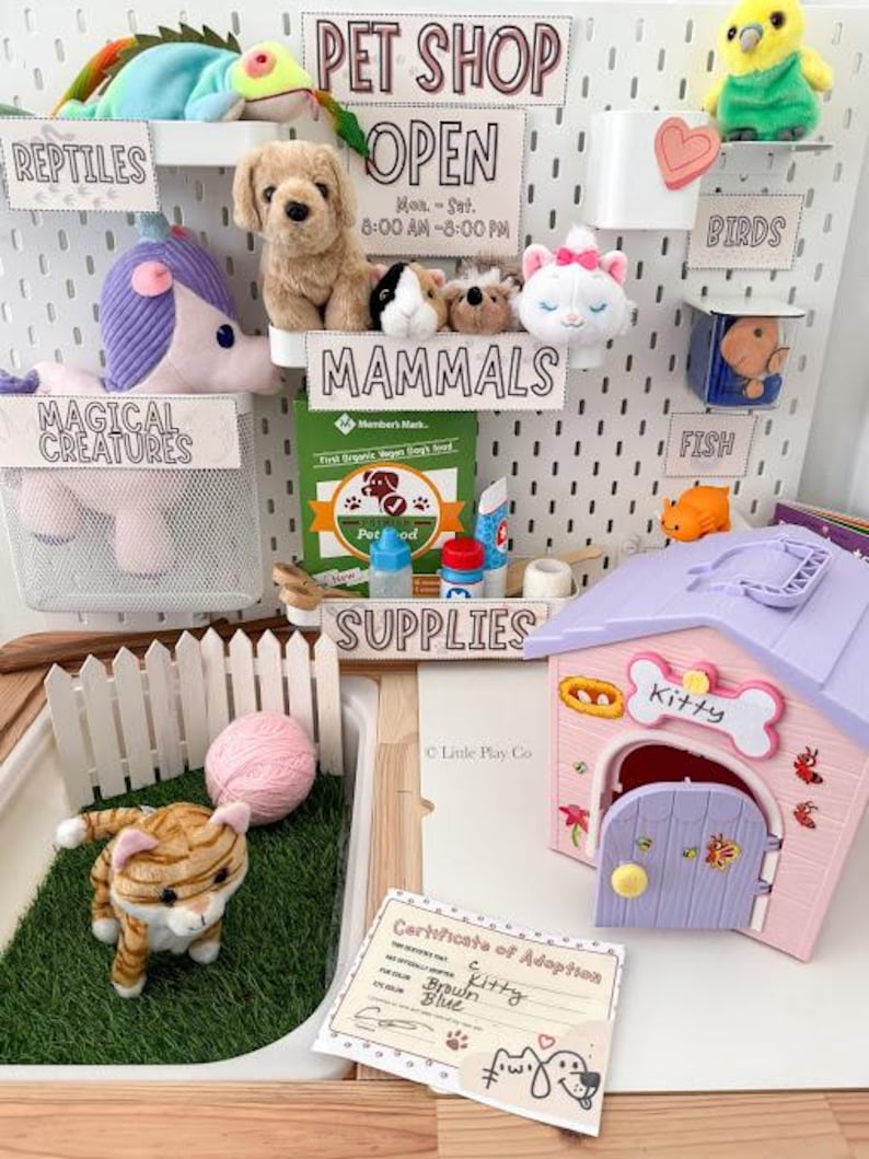 Pet Shop Pretend Play Labels, Checkup, and Adoption Certificates - Etsy