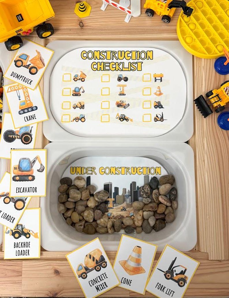 Construction Printables for Sensory Play and Learning - Etsy
