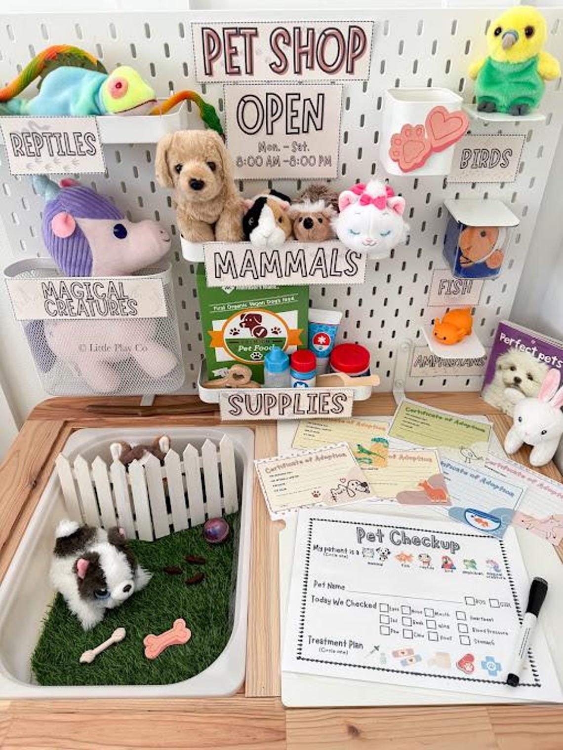 Pet Shop Pretend Play Labels, Checkup, and Adoption Certificates - Etsy