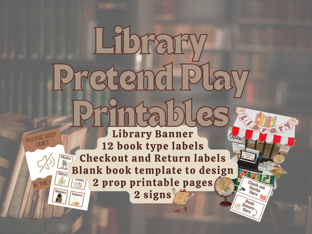 Library Pretend Play Printables - Etsy