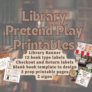 Library Pretend Play Printables - Etsy