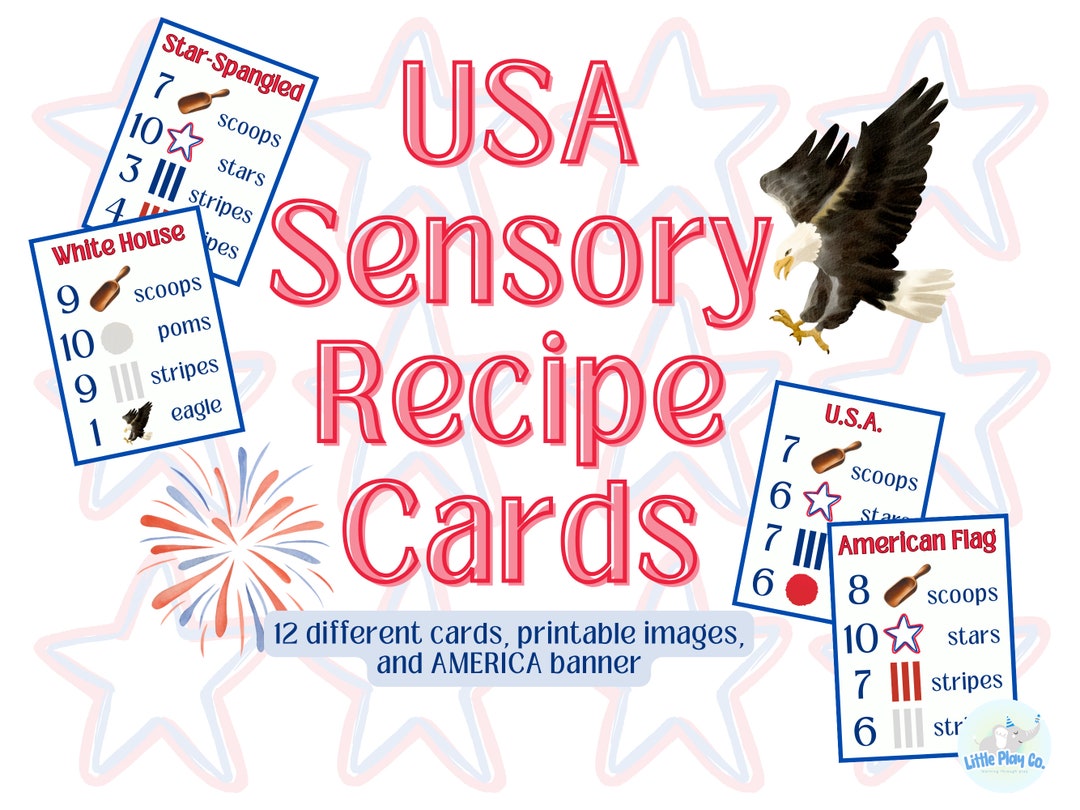 USA Sensory Recipe Cards - Etsy