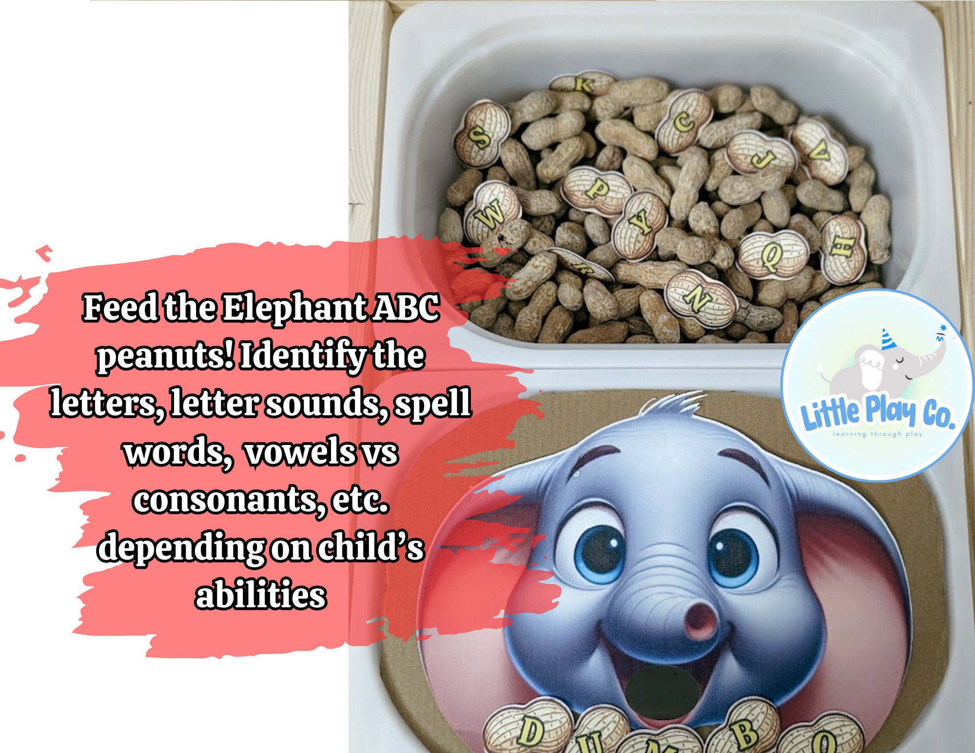 Flying Elephant Printables-letters, Numbers, Shapes, Directional Words ...