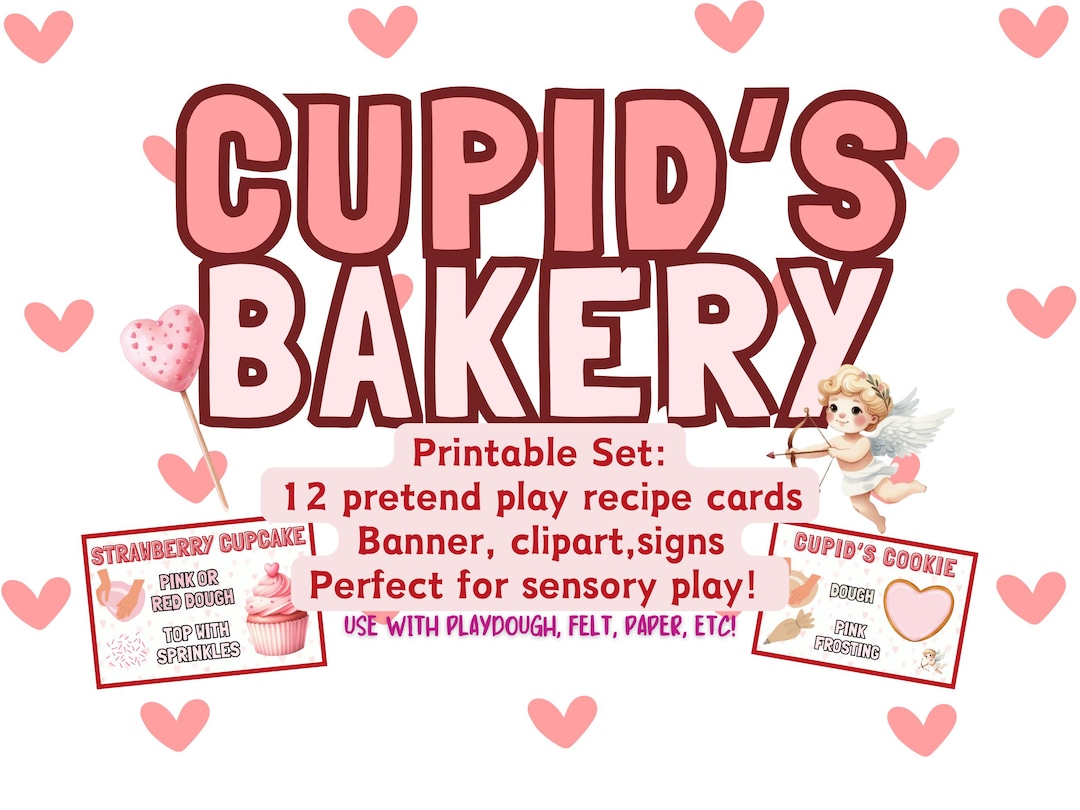 Cupid's Bakery Pretend Play and Sensory Printables - Etsy