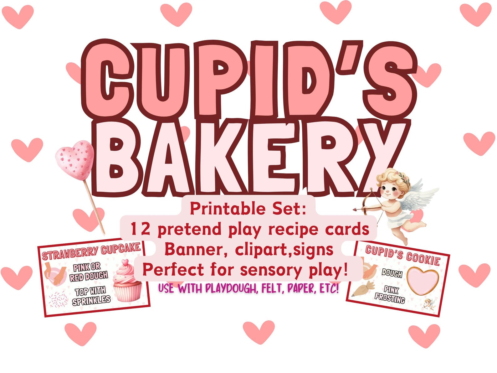 Cupid's Bakery Pretend Play and Sensory Printables - Etsy