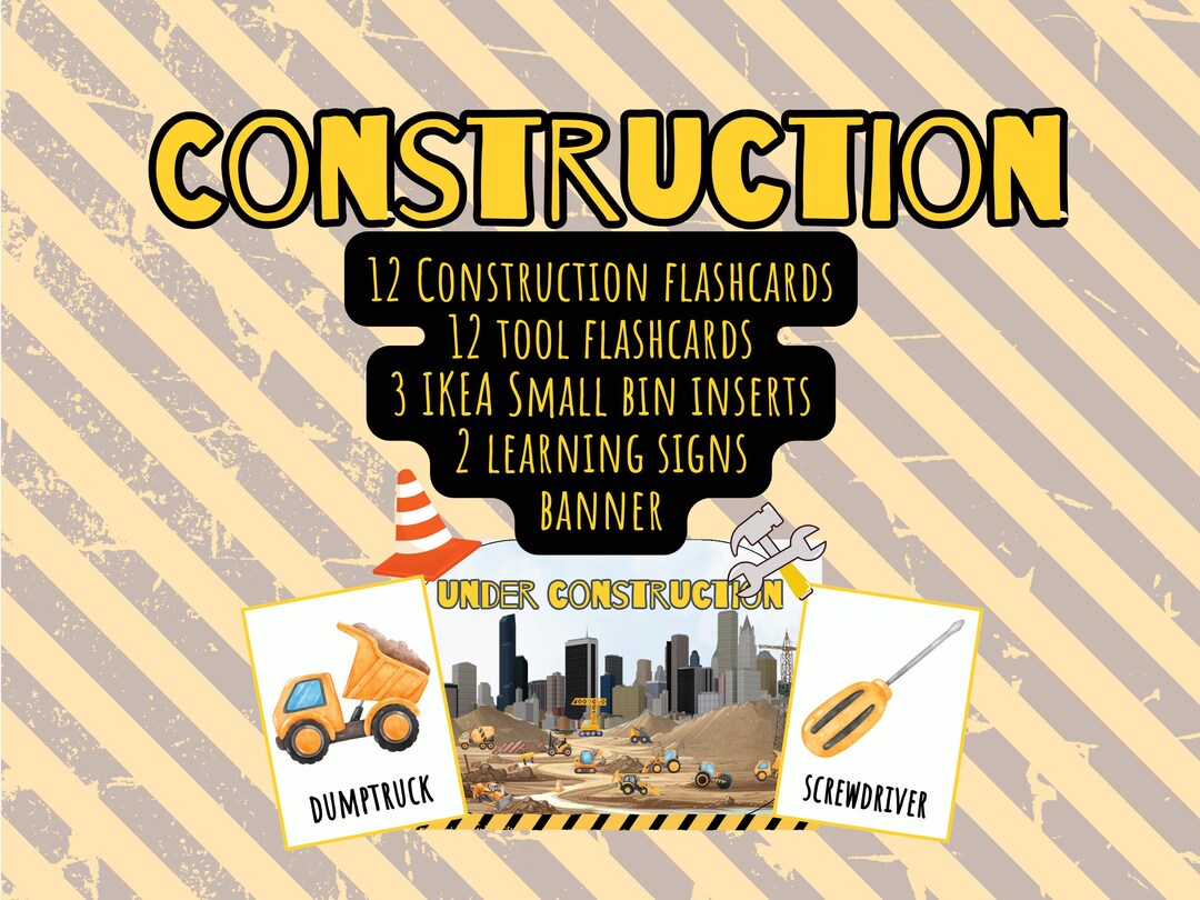 Construction Printables for Sensory Play and Learning - Etsy