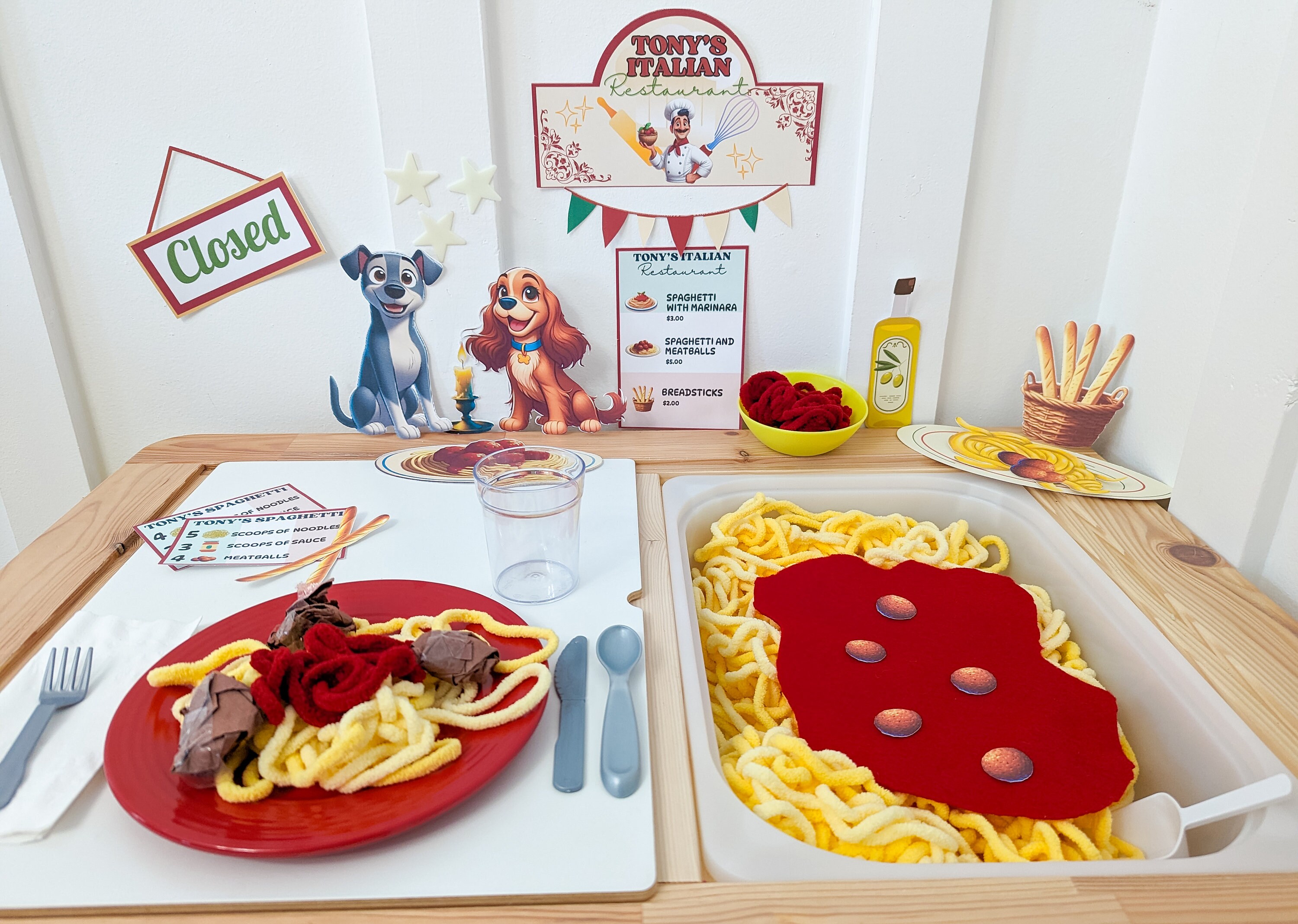 Spaghetti Pretend Play Printables Digital File - Etsy