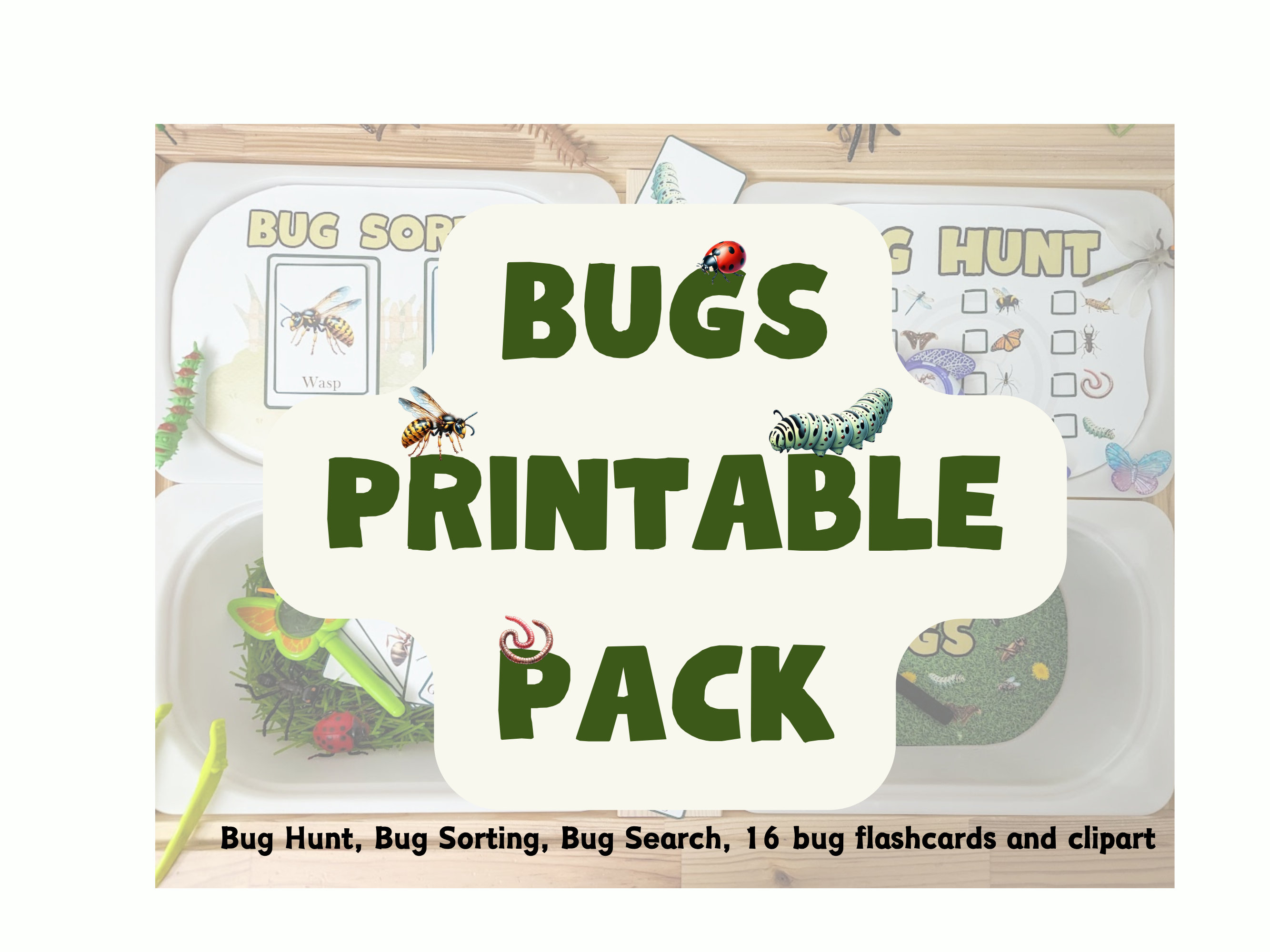Bugs Printable Pack for Learning, Sensory Play, Flisat, Pretend Play - Etsy