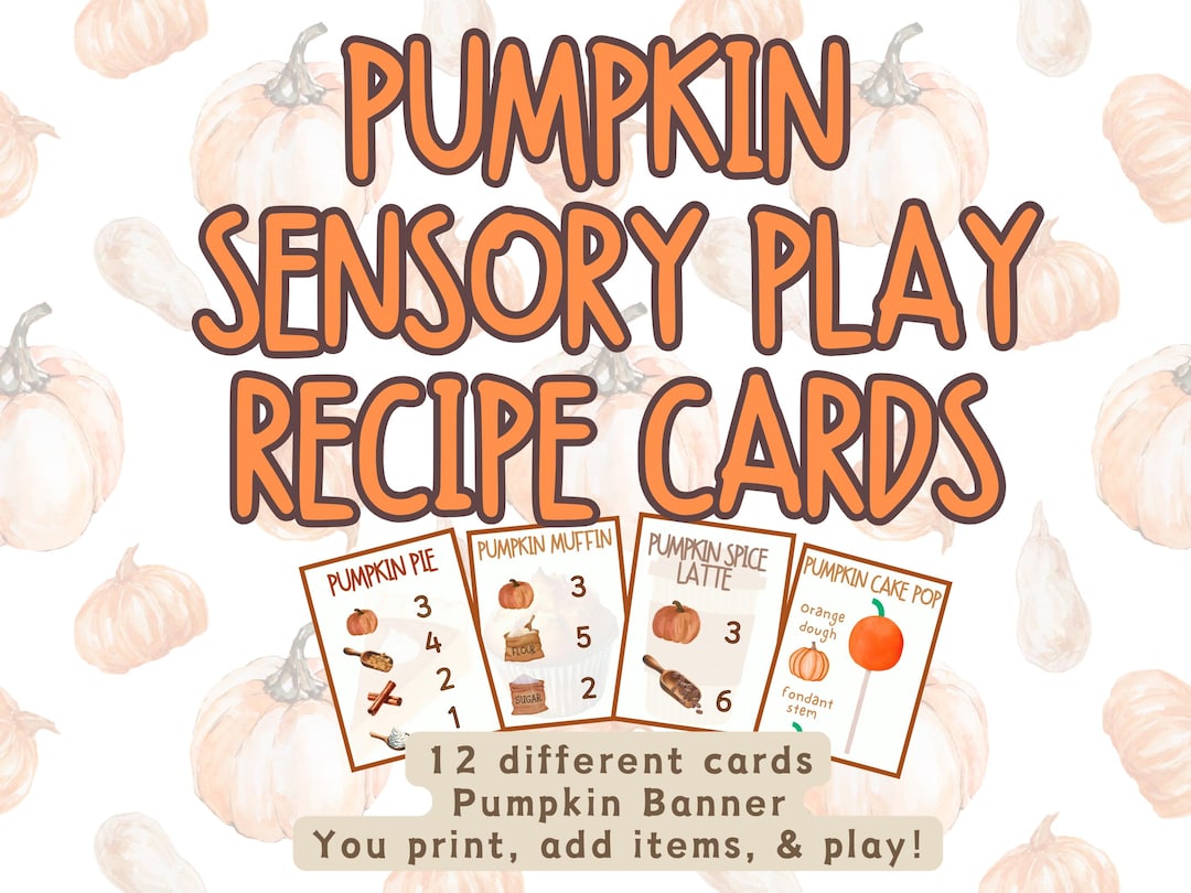 Pumpkin Sensory Play Recipe Cards and Banner - Etsy