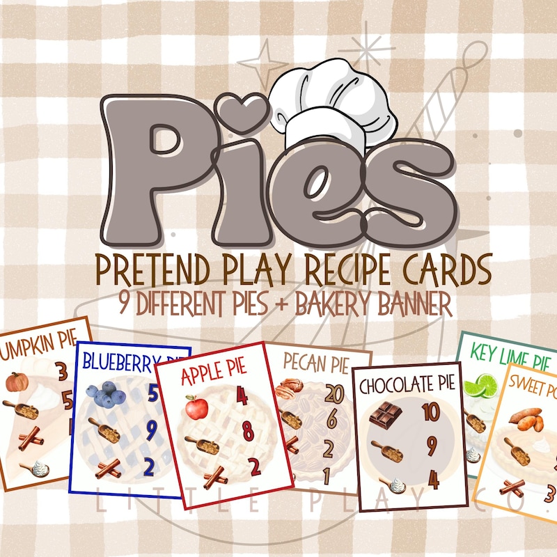 Pie Recipes Card - Etsy