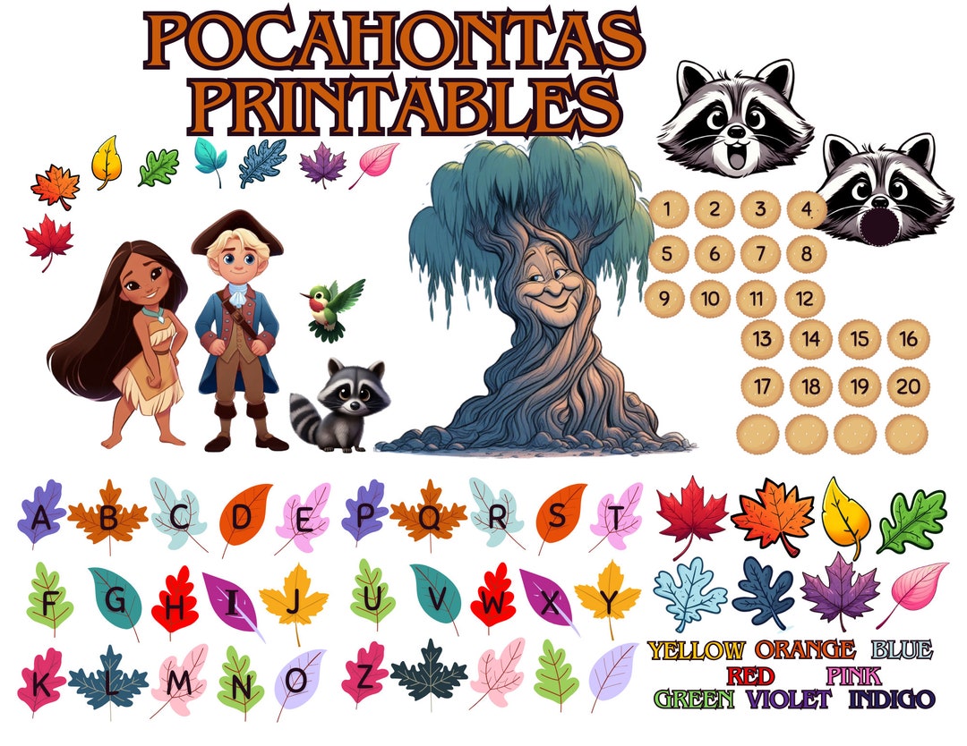 Pocahontas Inspired Sensory Bin and Learning Printables - Etsy UK
