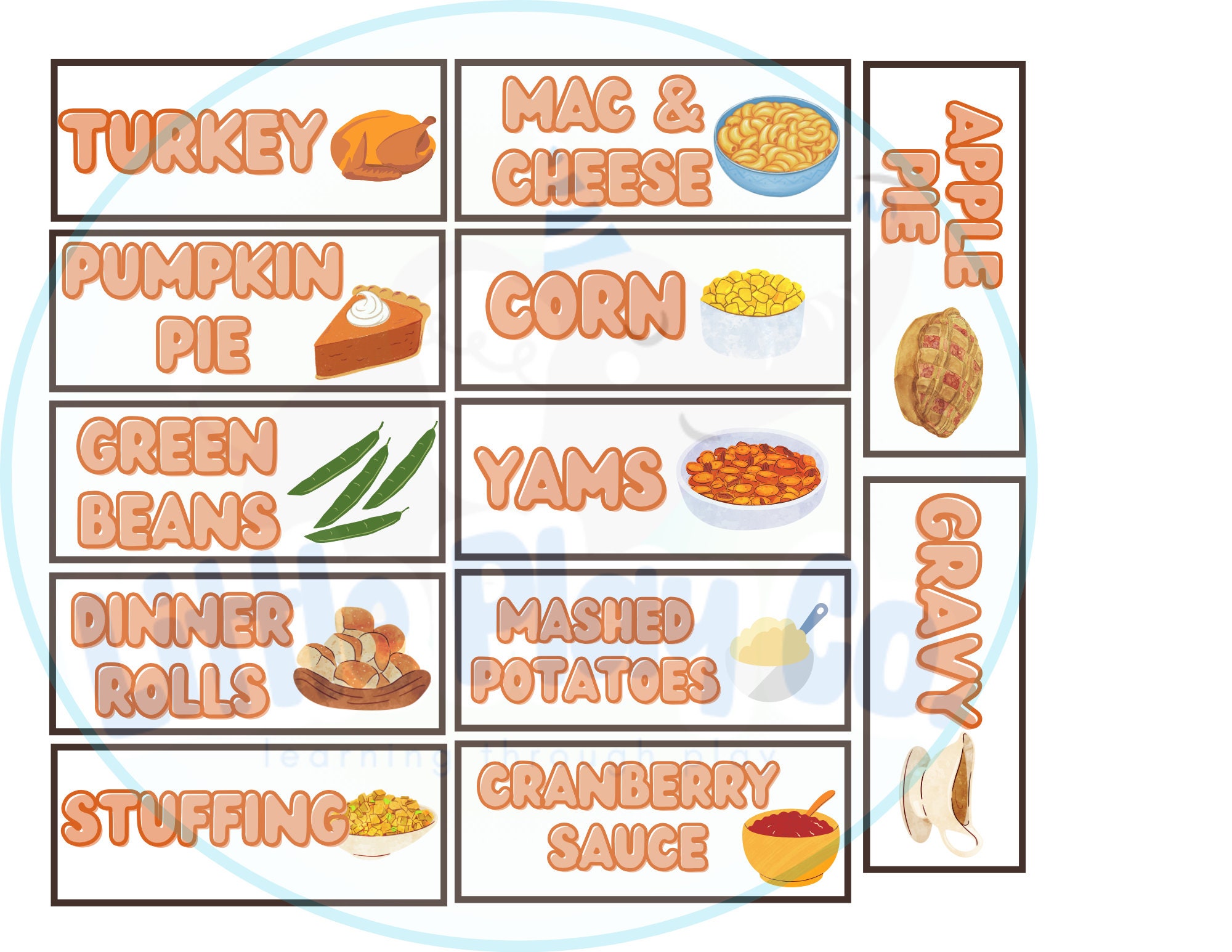 Thanksgiving Pretend Play Food and Labels - Etsy