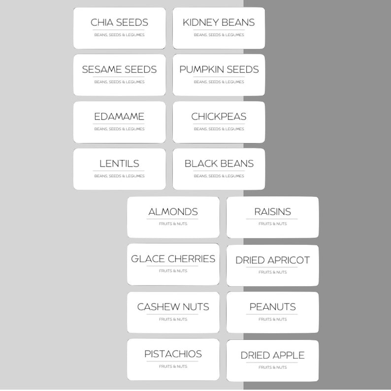 Minimalist Editable Label Bundle Templates | Printable Labels Set White ...