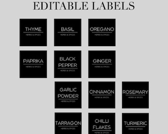 Minimalist Editable Label Bundle Templates | Printable Labels Set White ...