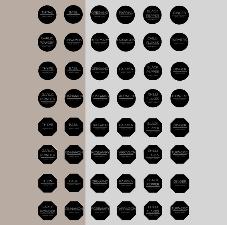 Minimalist Editable Label Bundle Templates Printable Labels Set Black ...