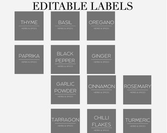 Minimalist Editable Label Bundle Templates | Printable Labels Set White ...