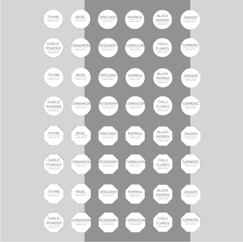 Minimalist Editable Label Bundle Templates | Printable Labels Set White ...