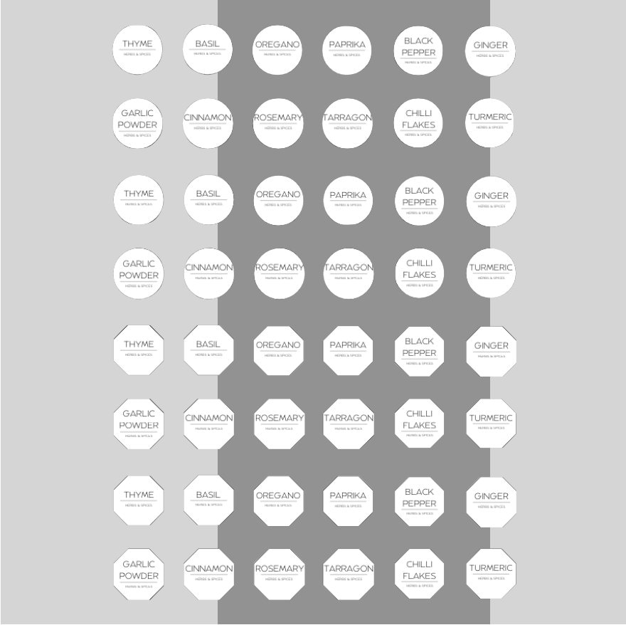 Minimalist Editable Label Bundle Templates | Printable Labels Set White ...