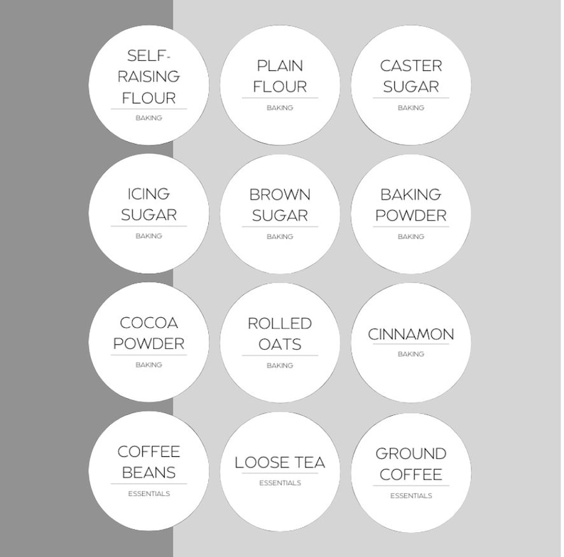 Minimalist Editable Label Bundle Templates | Printable Labels Set White ...