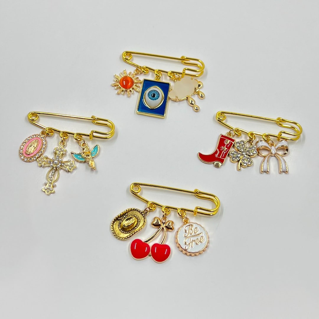 Charm Brooch Customizable Safety Pin Purse Handbag Backpack ...