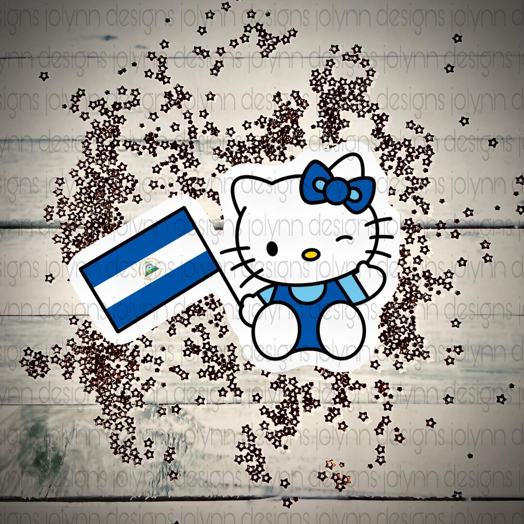 HK Nicaragua Sticker / Kitty, Flag, Sanrio, Pride, Country - Etsy