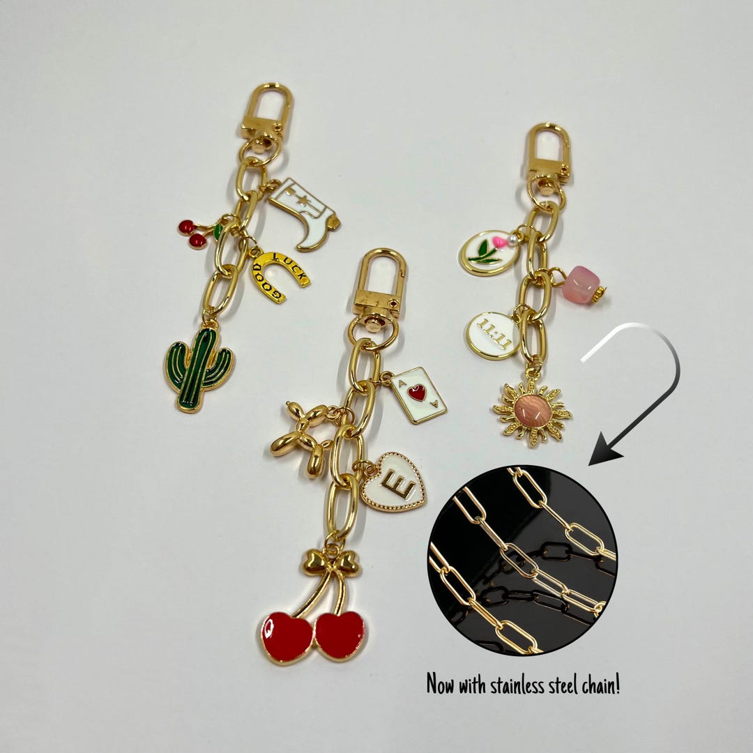 Charm Keychain, Custom Charm Car Keychain, Purse Chain Accessory ...