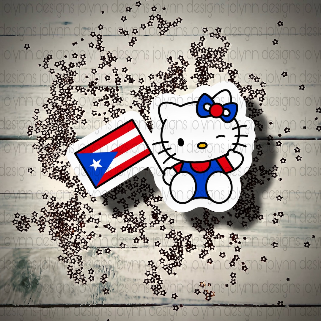 Hello Kitty Sticker Puerto Rican Hello Kitty Sticker HK - Etsy