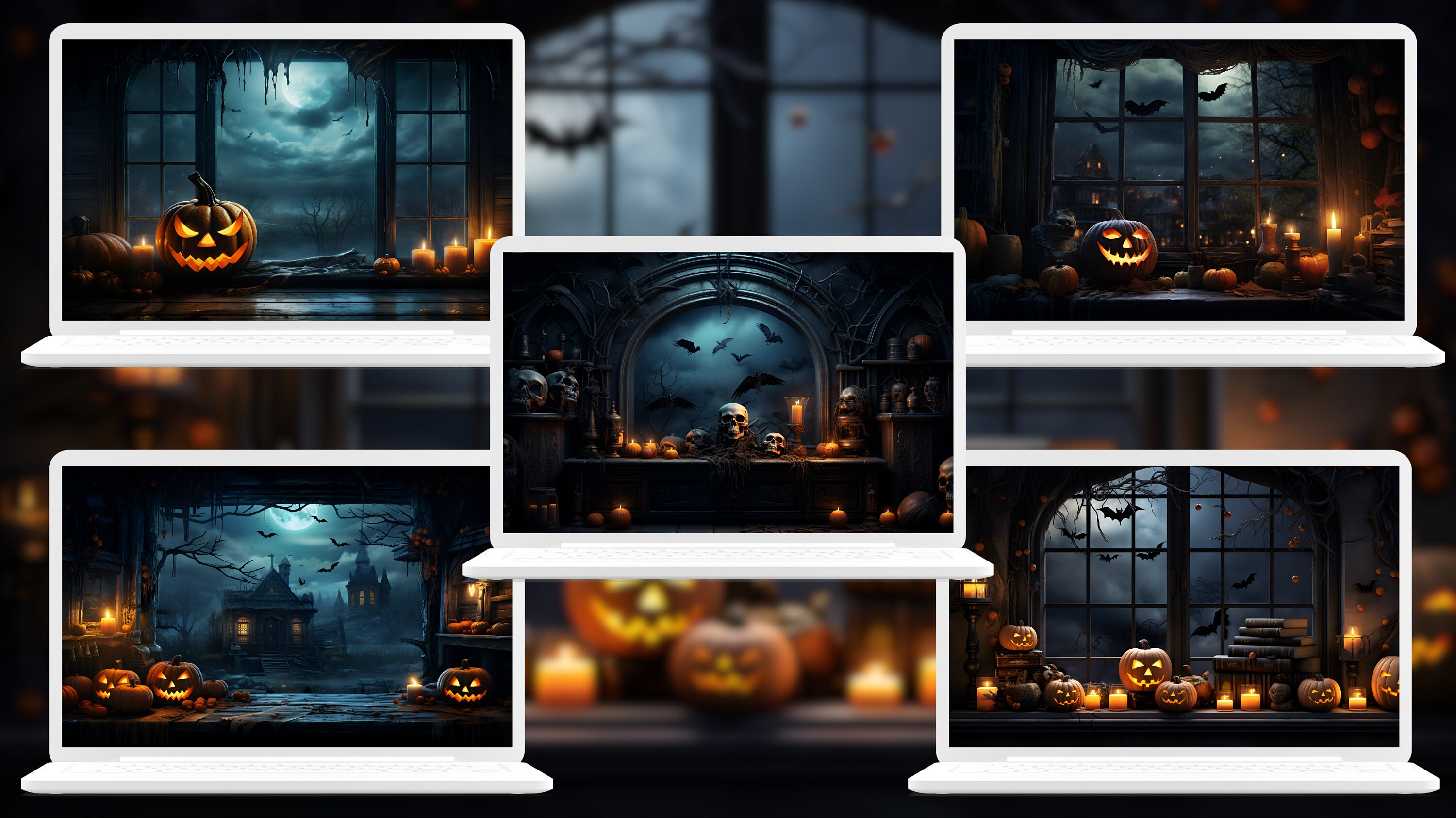 5 Halloween Virtual Backgrounds for Zoom Teams Skype Calls - Etsy