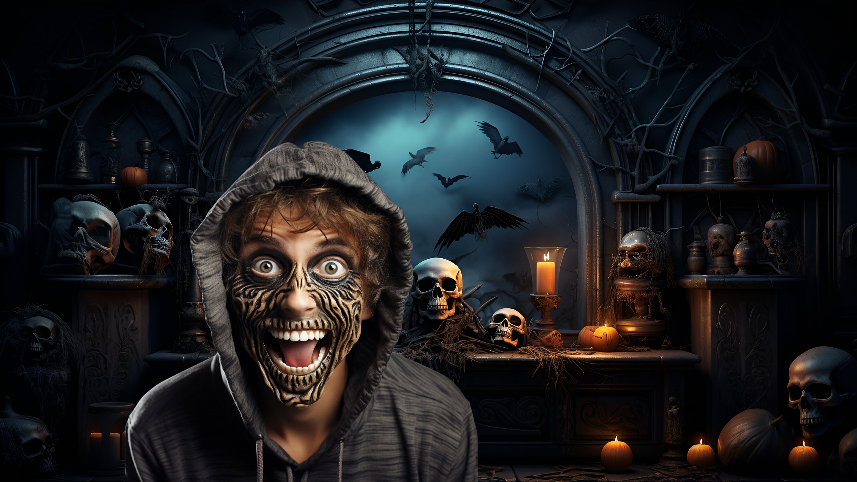5 Halloween Virtual Backgrounds for Zoom Teams Skype Calls - Etsy