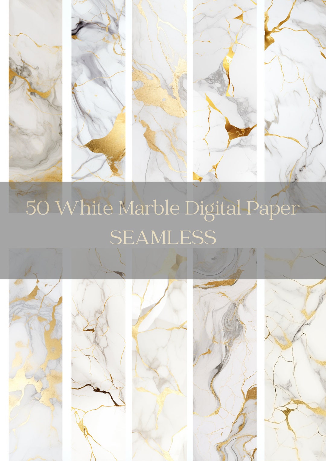 50 SEAMLESS White Marble Themed Digital Papers - Etsy