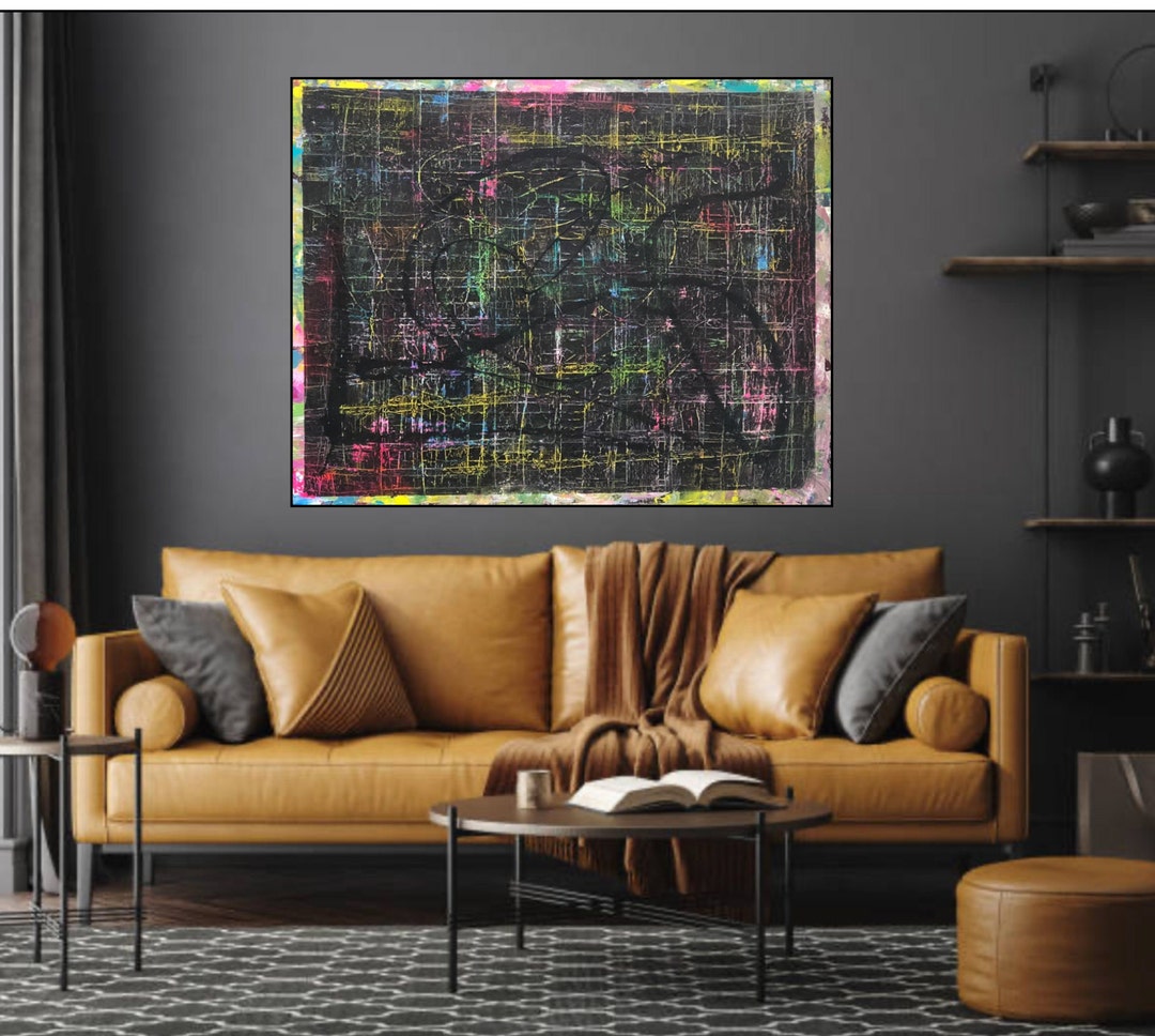 XL 100x80 Vintage Shabby Chic XL Abstract ART Acrylic Canvas Picture ...