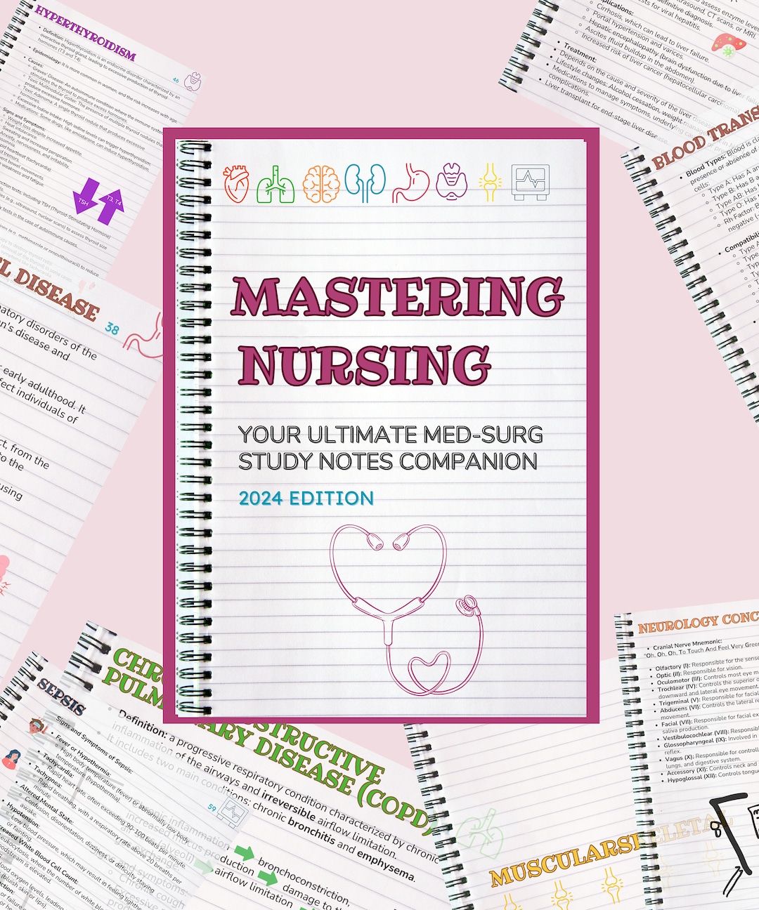 Nursing Study Notes Study Guide School Bundle Med-surg Study Guide ...