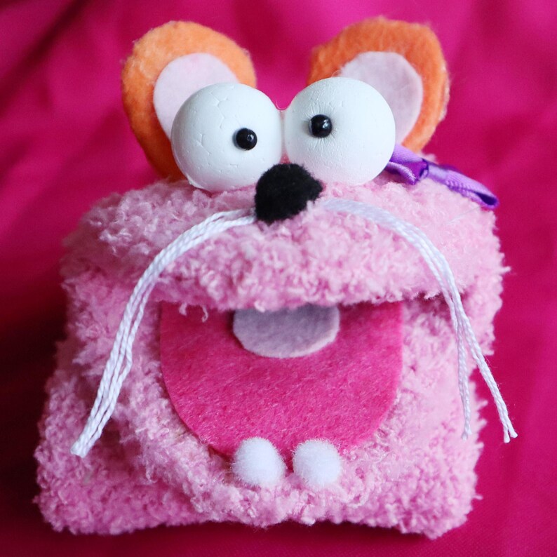 Pink Mouse - A Fluffy Sock Puppet - Made for Kids - Etsy