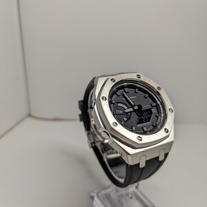 Custom Casioak G-shock Stainless Steel & Black, Casio GA-2100, Gen 5 ...