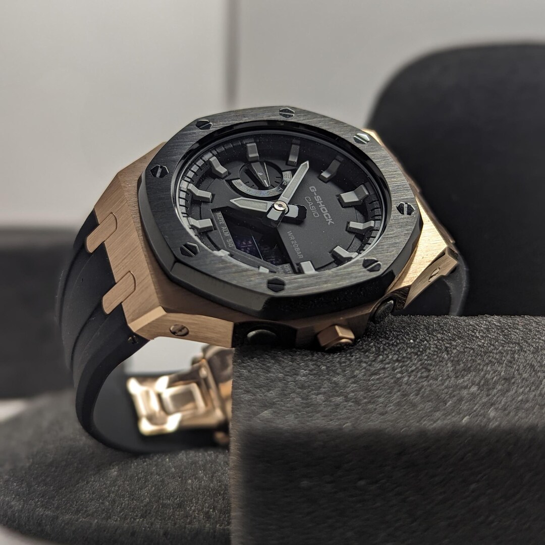 Custom Casioak G-shock Rose Gold & Black, Casio GA-2100, Gen 5 Mod - Etsy